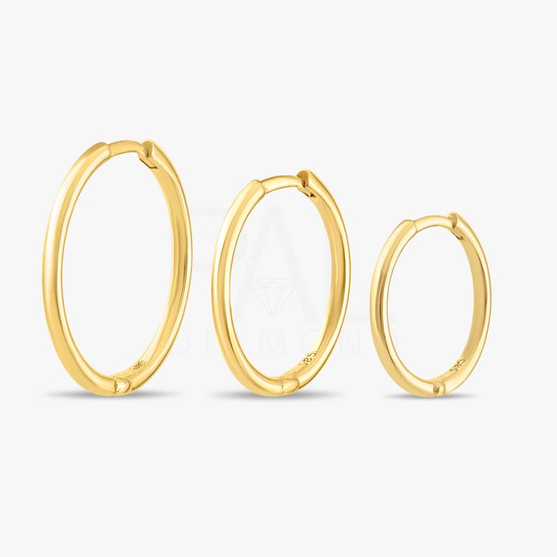 Real Gold Hoop Earrings - Etsy