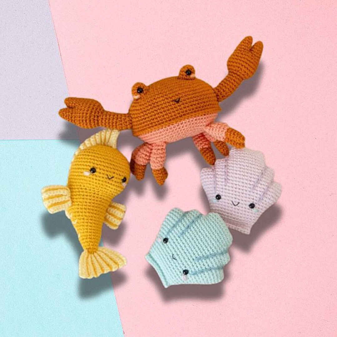Seashell Fish Crab Sewing Pattern PDF , Easy Beginner Pattern , Ocean ...