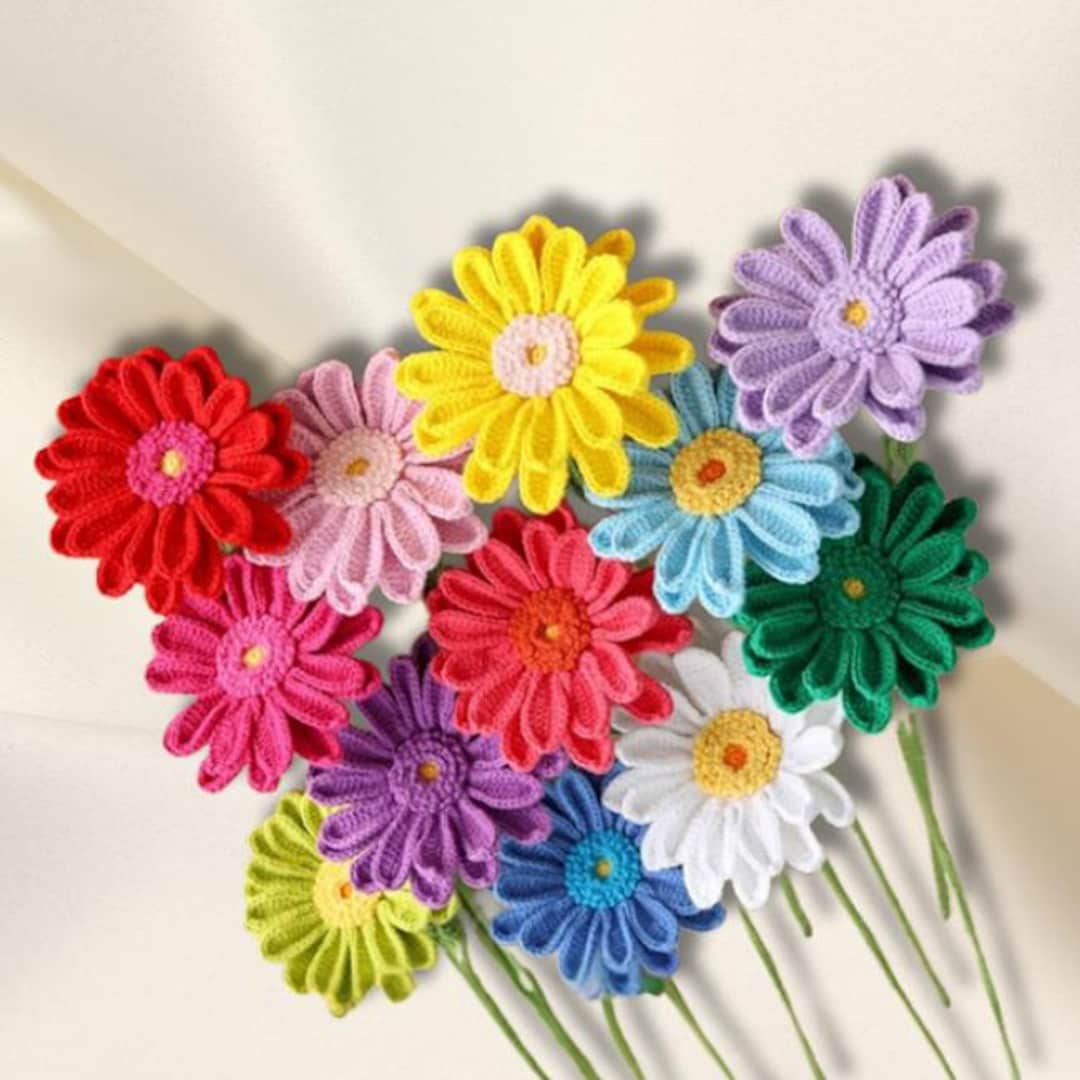 Gerbera Crochet Pattern, Easy Crochet Flower Pattern, Handmade Flower ...