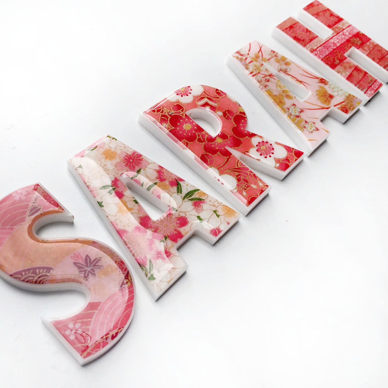 Decorative Letters for Kid's Room Shades of Red & Pink - Etsy