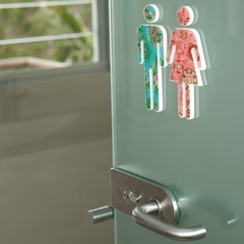Signo de decoración del baño letrero de WC masculino / - Etsy México