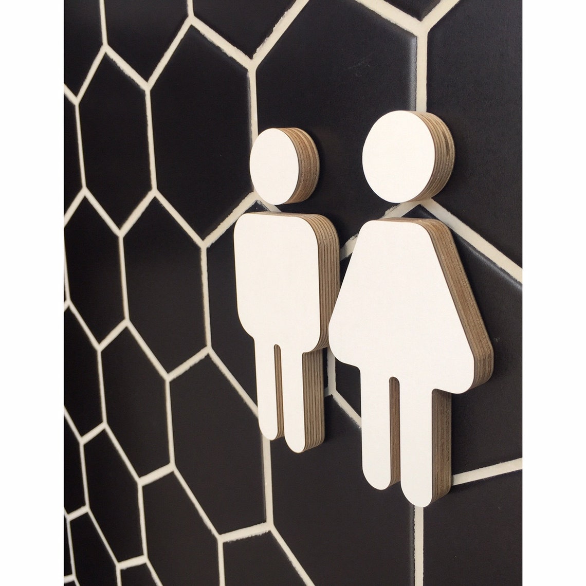Small Decor Bathroom Sign Plywood Black / White - Etsy UK