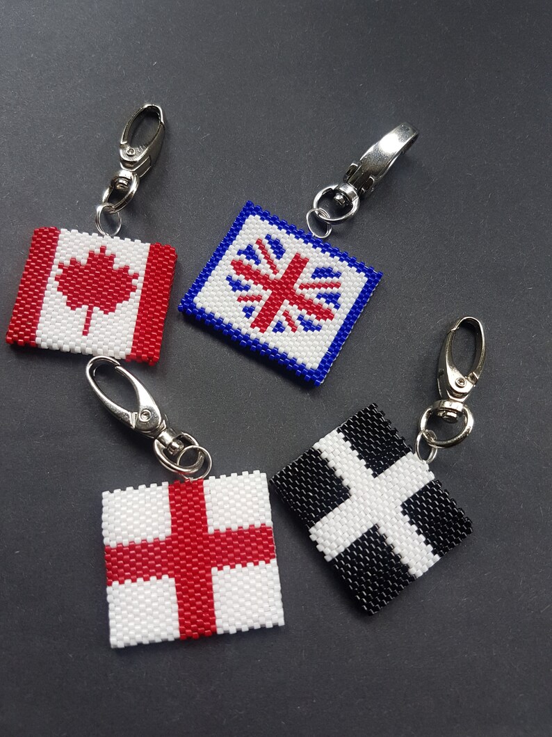 Beaded Key Fob, Alphabet Key Fob, Flag Key Fob, Football Fan Fob ...