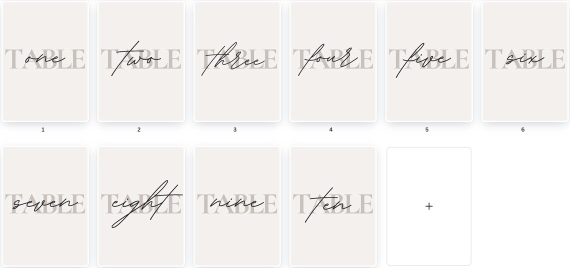 Aesthetic Table Number Sign Card, Aesthetic Table Numbers, Aesthetic ...