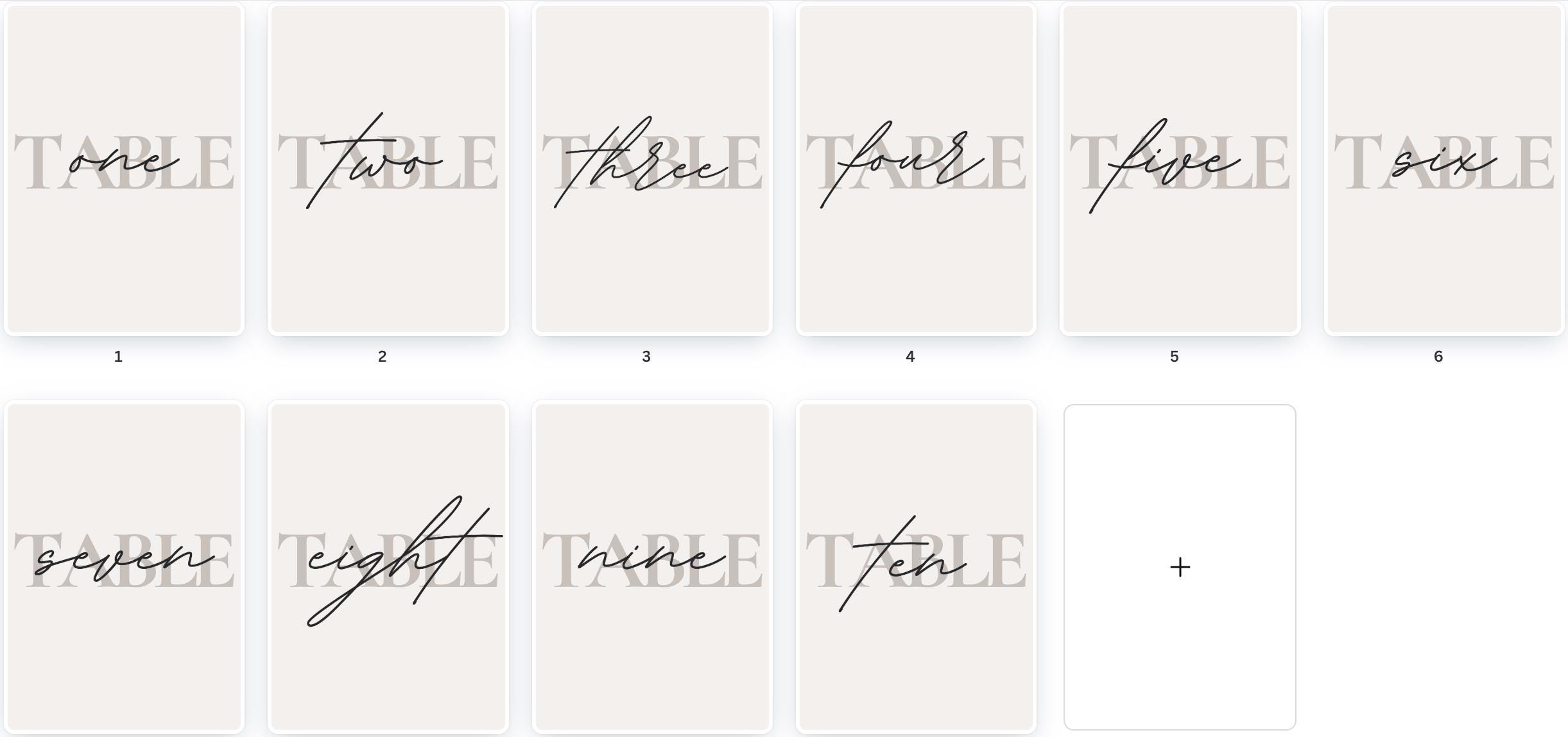 Aesthetic Table Number Sign Card, Aesthetic Table Numbers, Aesthetic ...