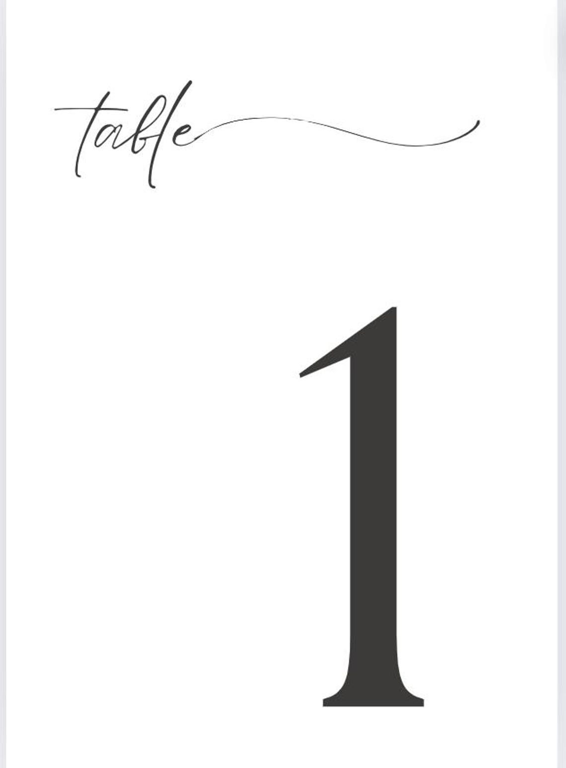 Printable Modern Table Numbers Template, Minimal Table Numbers, Minimal ...