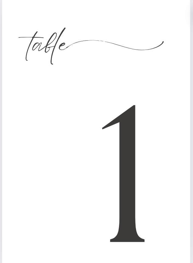 Printable Modern Table Numbers Template, Minimal Table Numbers, Minimal ...