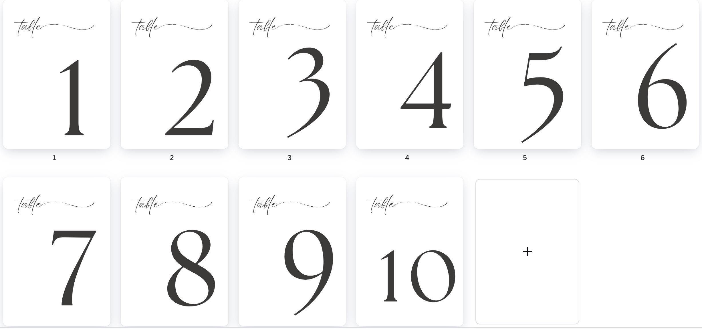 Printable Modern Table Numbers Template, Minimal Table Numbers, Minimal ...