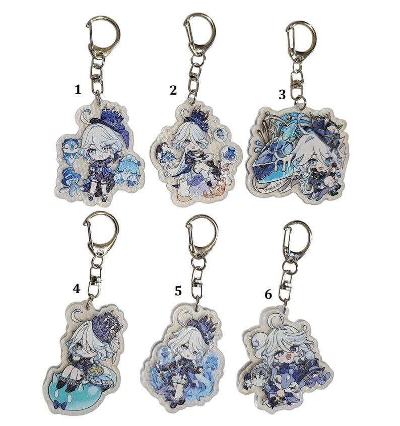 Genshin Impact Furina Acrylic Keychains Collection Diffrent Designs - Etsy