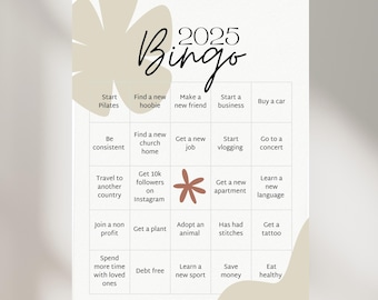 2025 Vision Board Bingo | Editable Canva Template | New Year Goals - Etsy