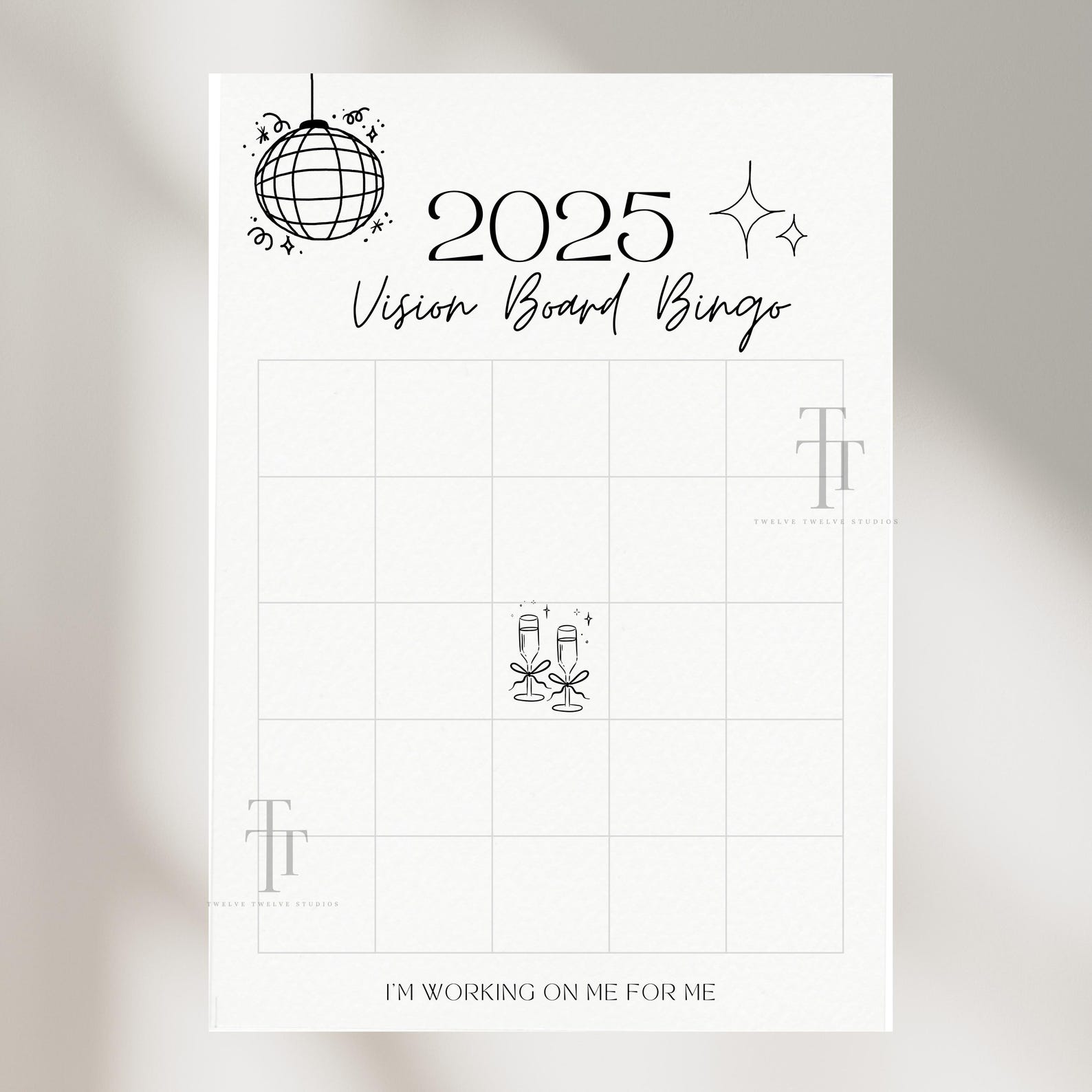 BLANK 2025 Vision Board Bingo | Editable Canva Template | Blank PDF for ...