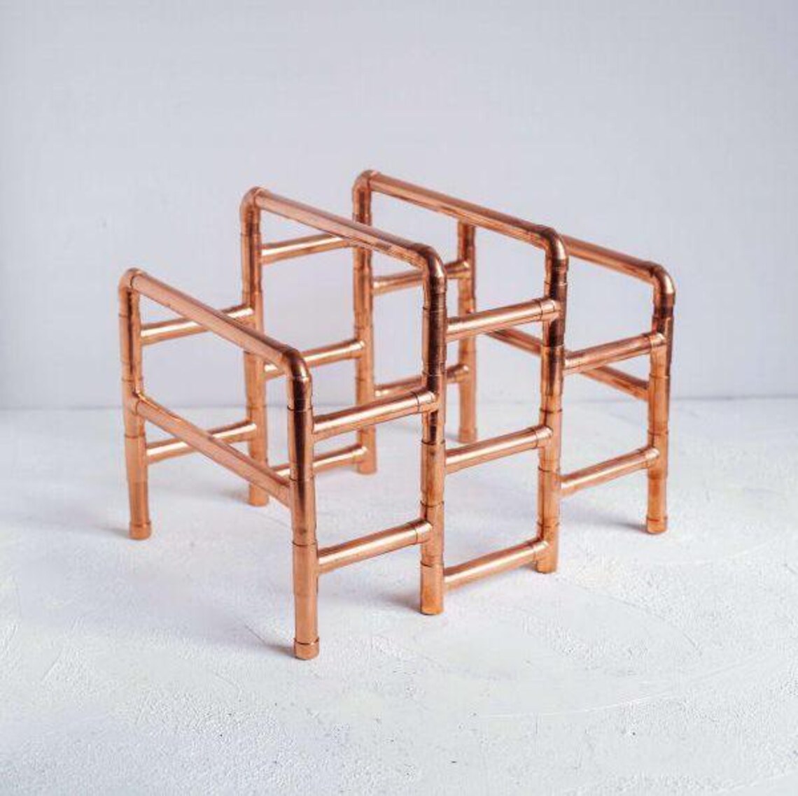 Handmade Recycled Copper Wine Rack Rustic & Modern Wine Storage 330 Mm ...