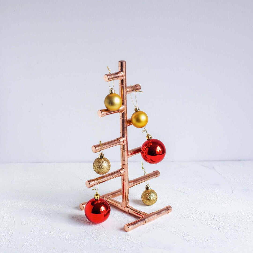 Handcrafted Copper Pipe Christmas Tree - Modern Minimalist Copper New ...
