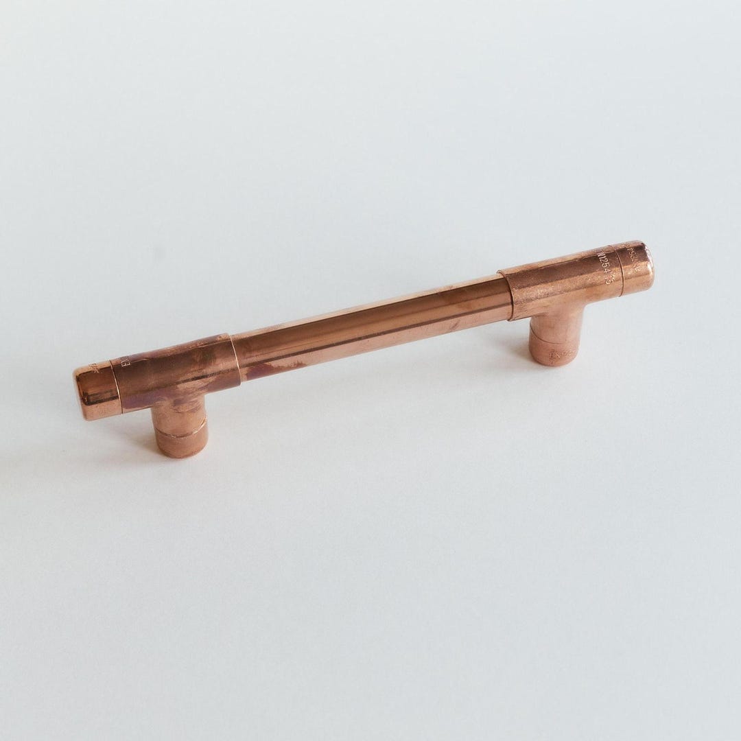 Industrial Copper Cabinet Handle | Handmade Solid Copper Pull - Etsy