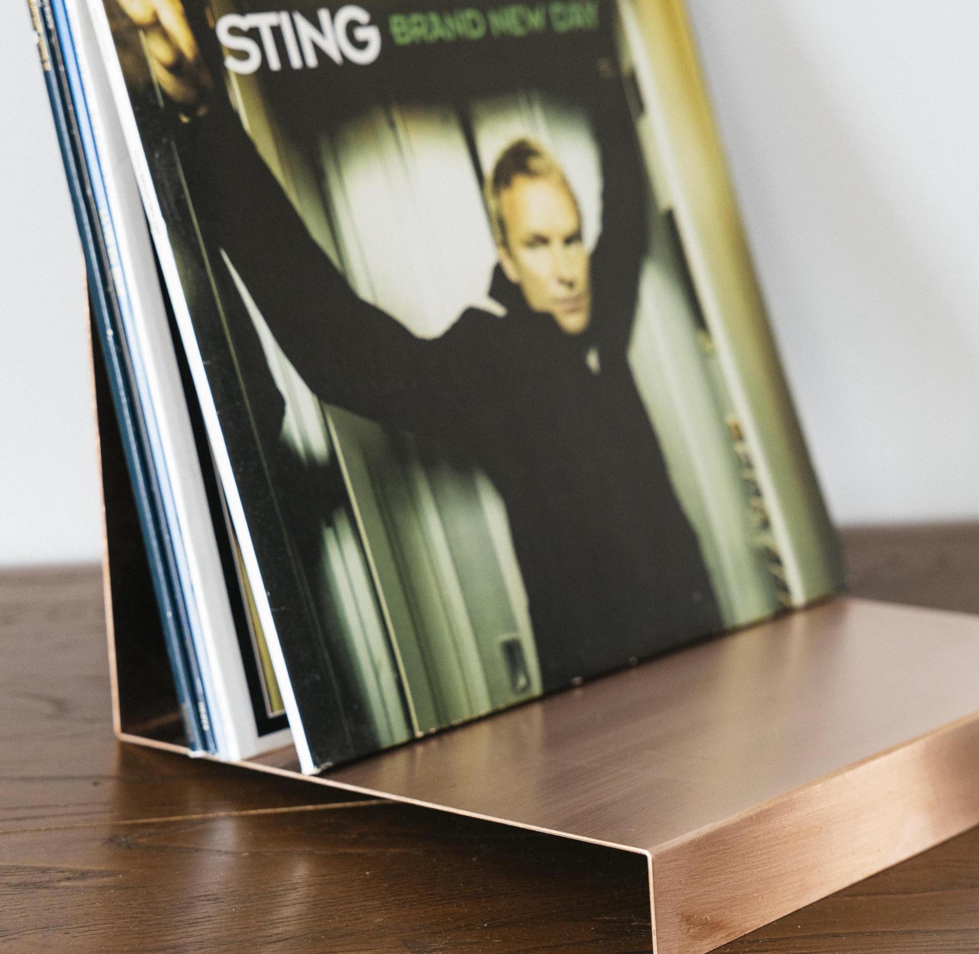 Heavy Duty Solid Copper Book & Vinyl Record Stand - Handmade Copper ...