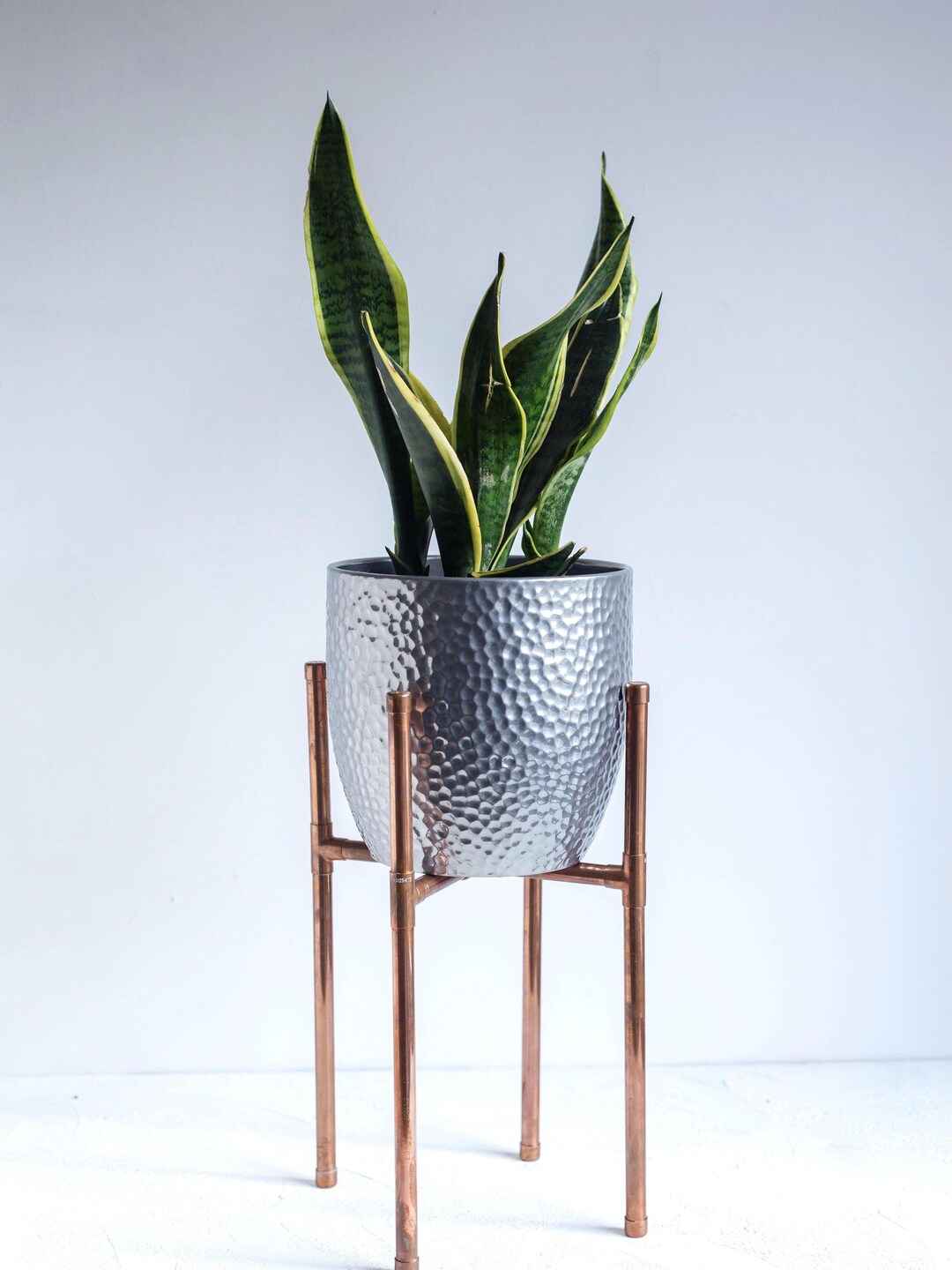 Handcrafted Pure Copper Flower Stand – Handmade Solid Copper Rustic ...