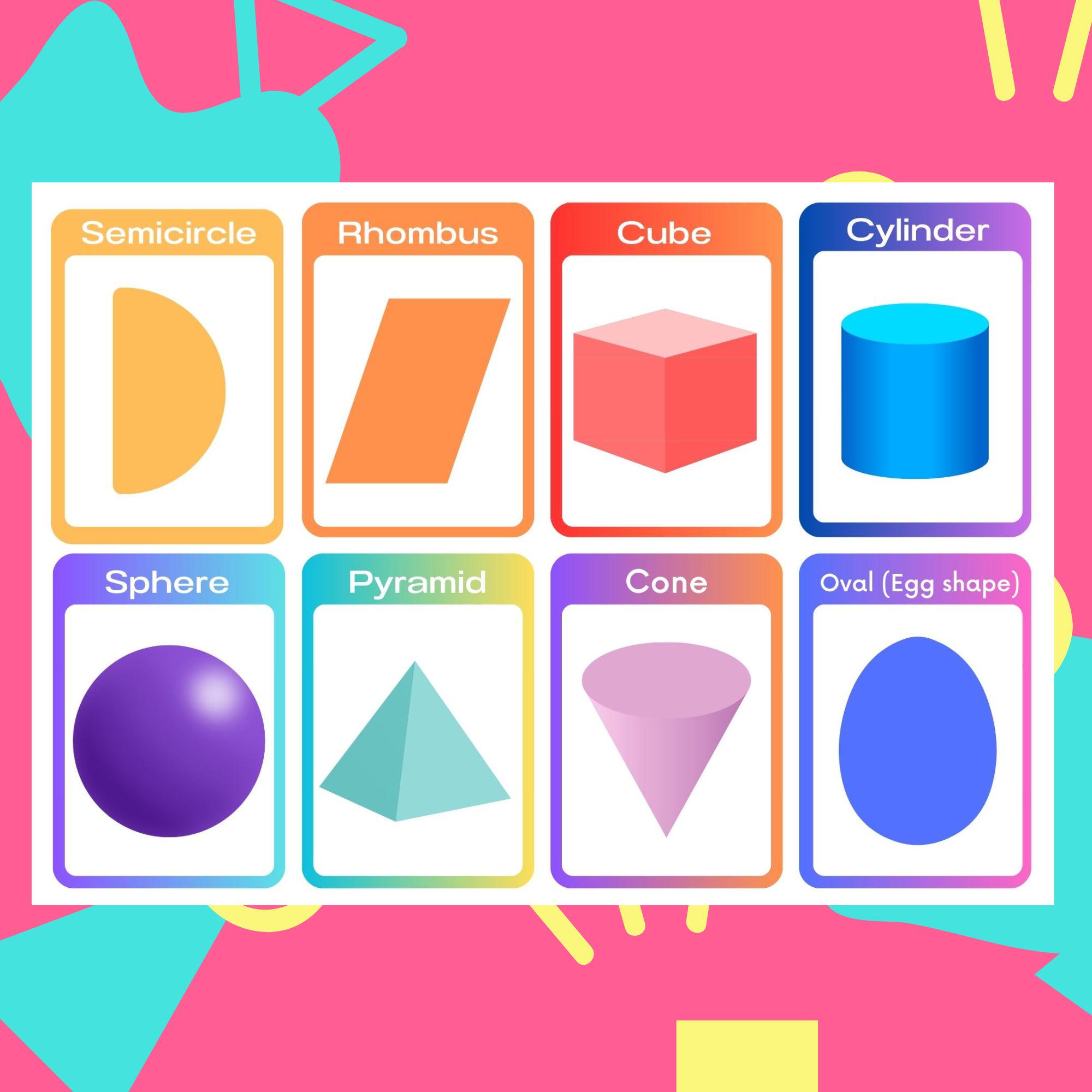 30 Shape Flashcards Printable for Kids Between 1 and 3 Years Old - Etsy