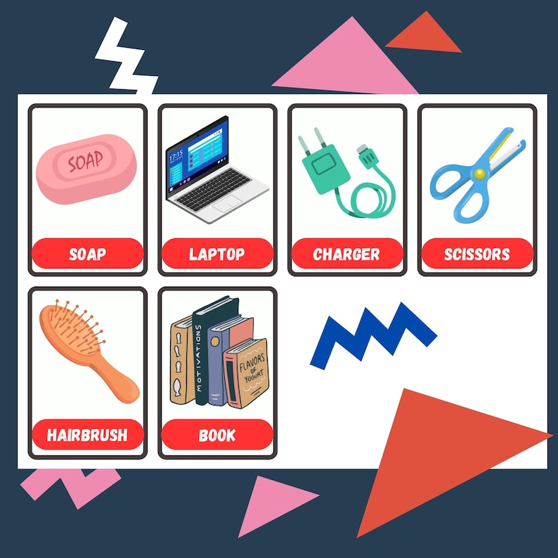 30 Everyday Objects Flashcards for Kids Between 1 and 3 Years Old. - Etsy