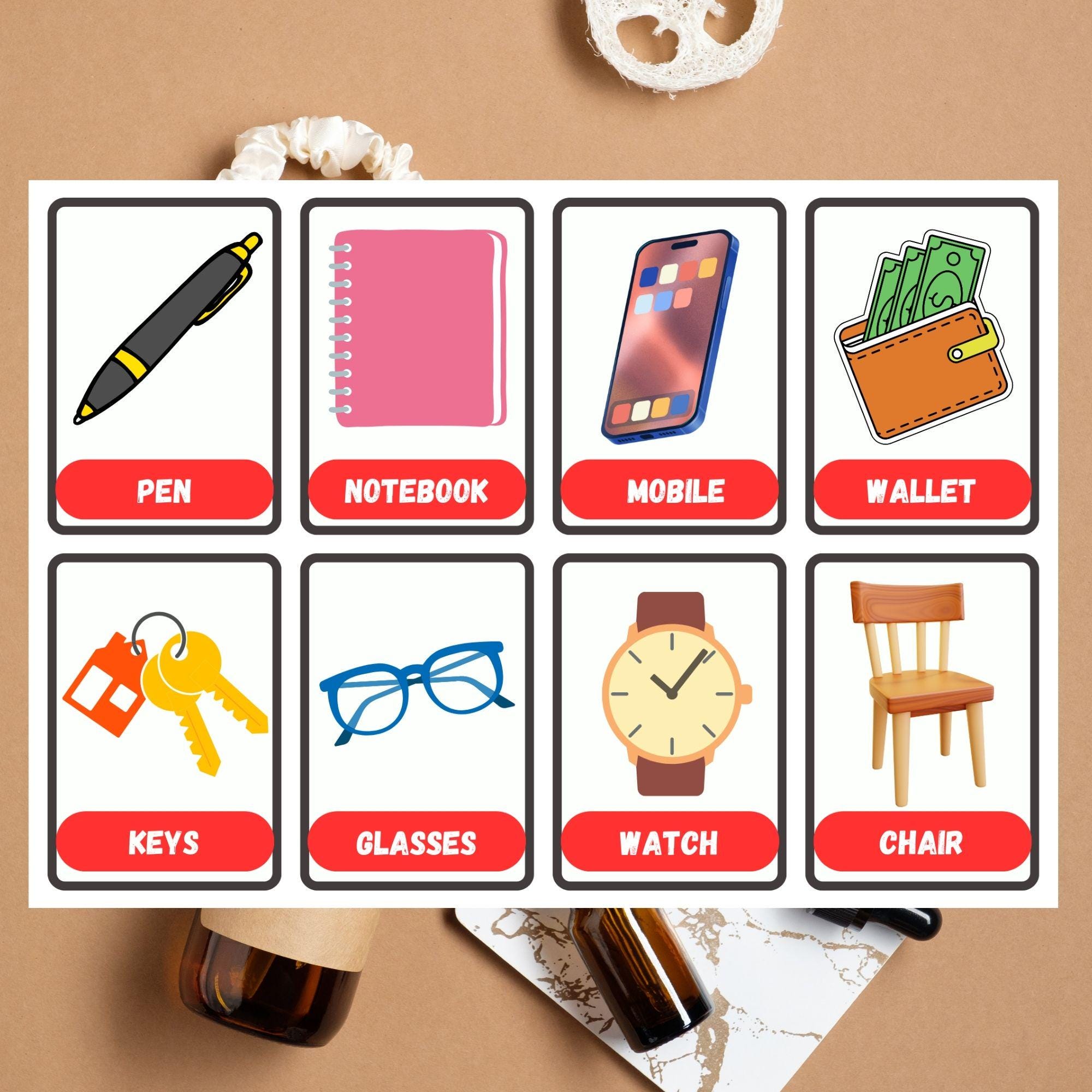 30 Everyday Objects Flashcards for Kids Between 1 and 3 Years Old. - Etsy