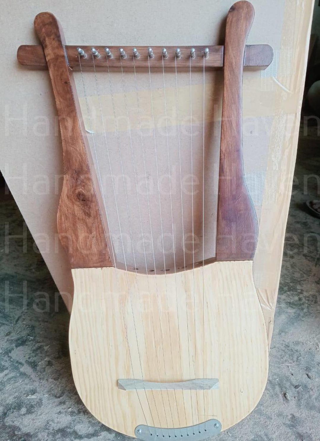 10 Strings Old World Lyre Harp Inspired by an Ancient Design With Extra Strings Carrying Bag ...