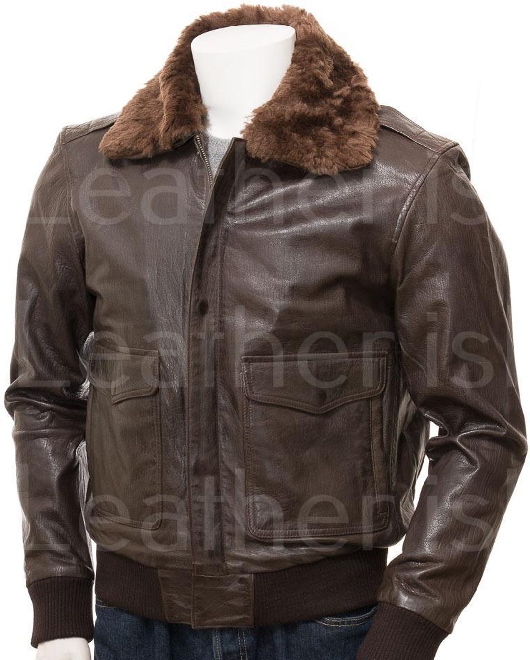 Handmade Leather Antique Brown Leather Flight Jacket - Etsy