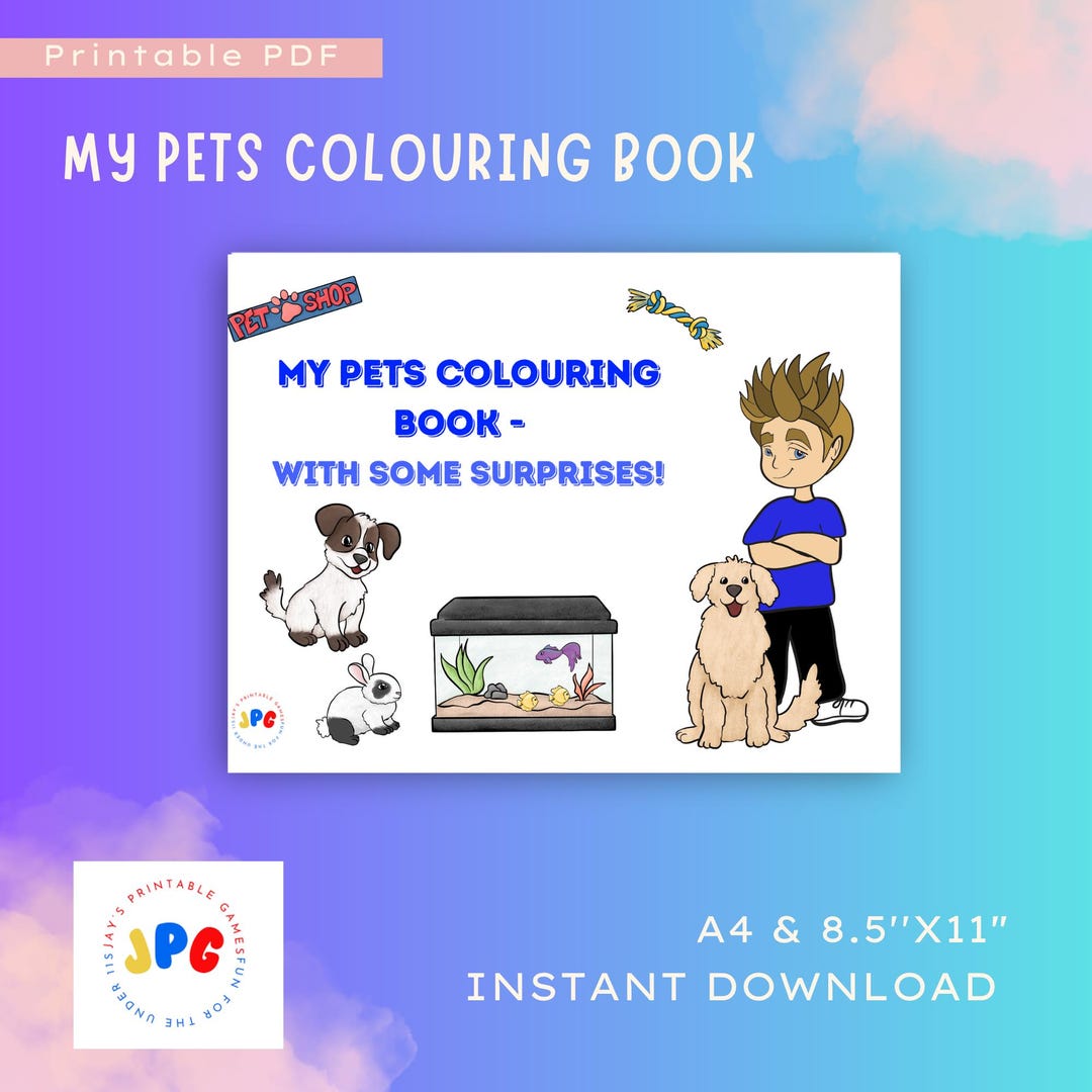 My Pets Colouring Book, With an Added Twist - Etsy UK