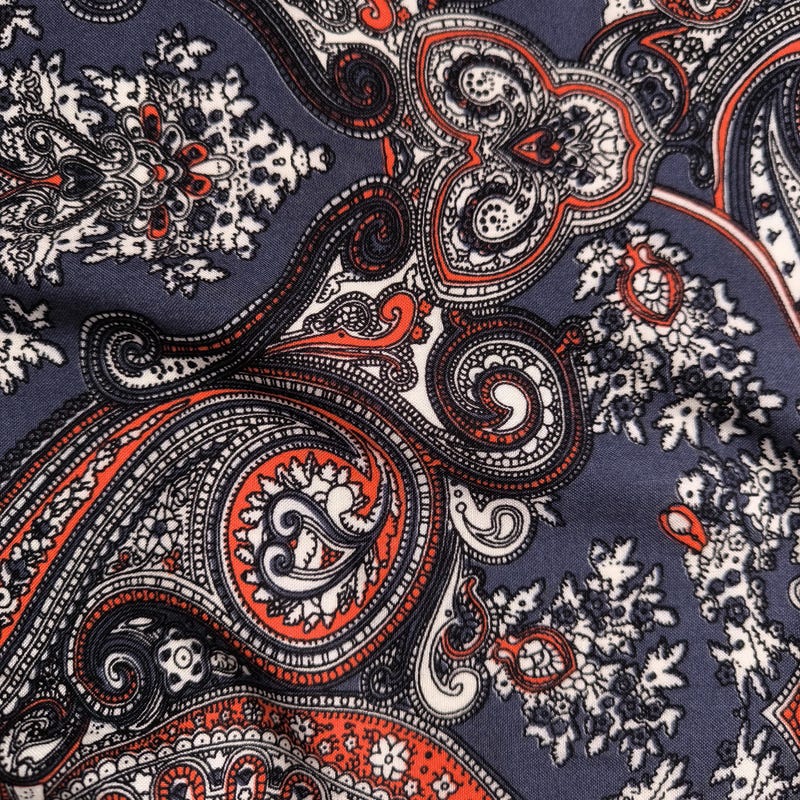 Navy Blue Paisley Fabric - Etsy