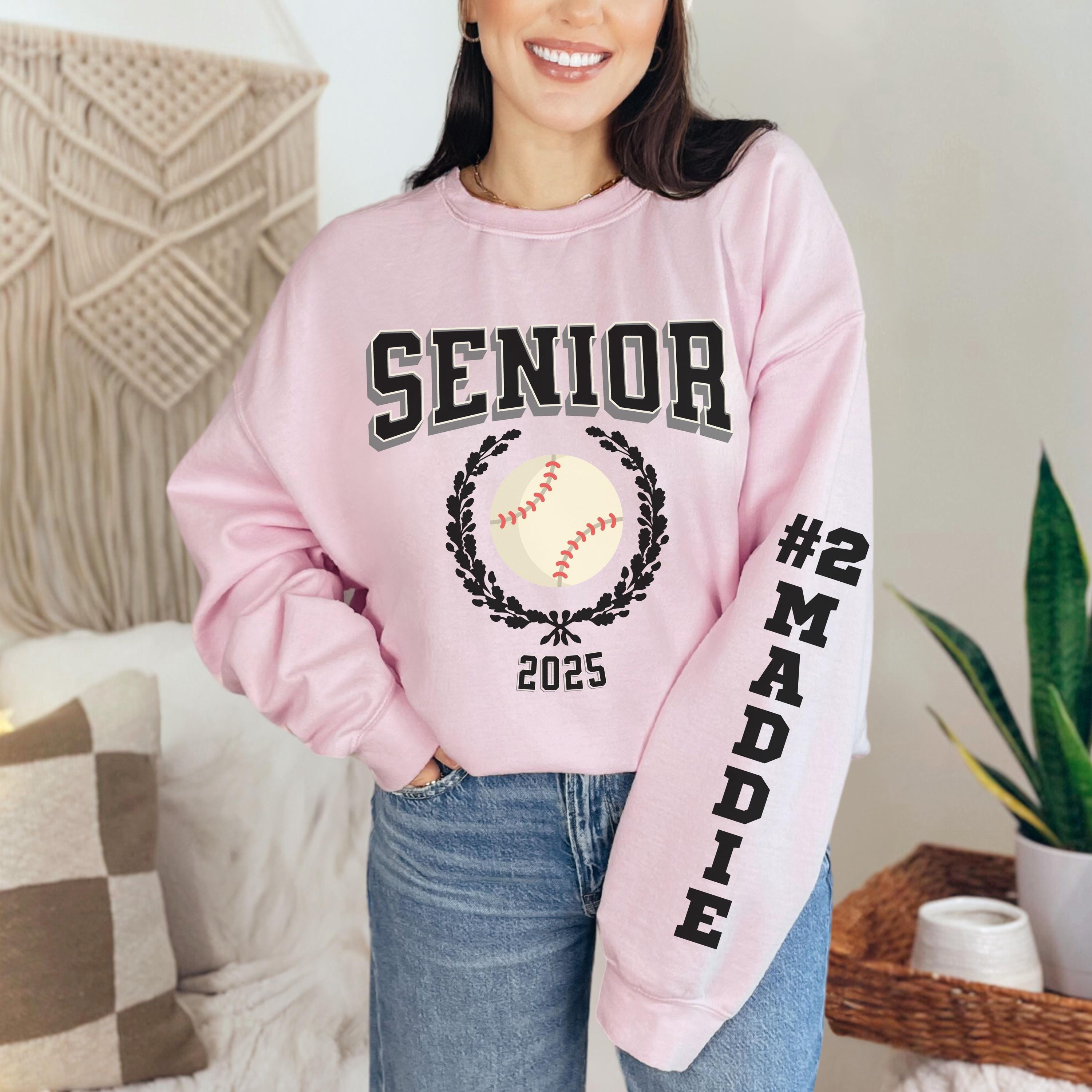 Personalized Varsity 2025 Senior Baseball Sweatshirt, Custom Baseball ...
