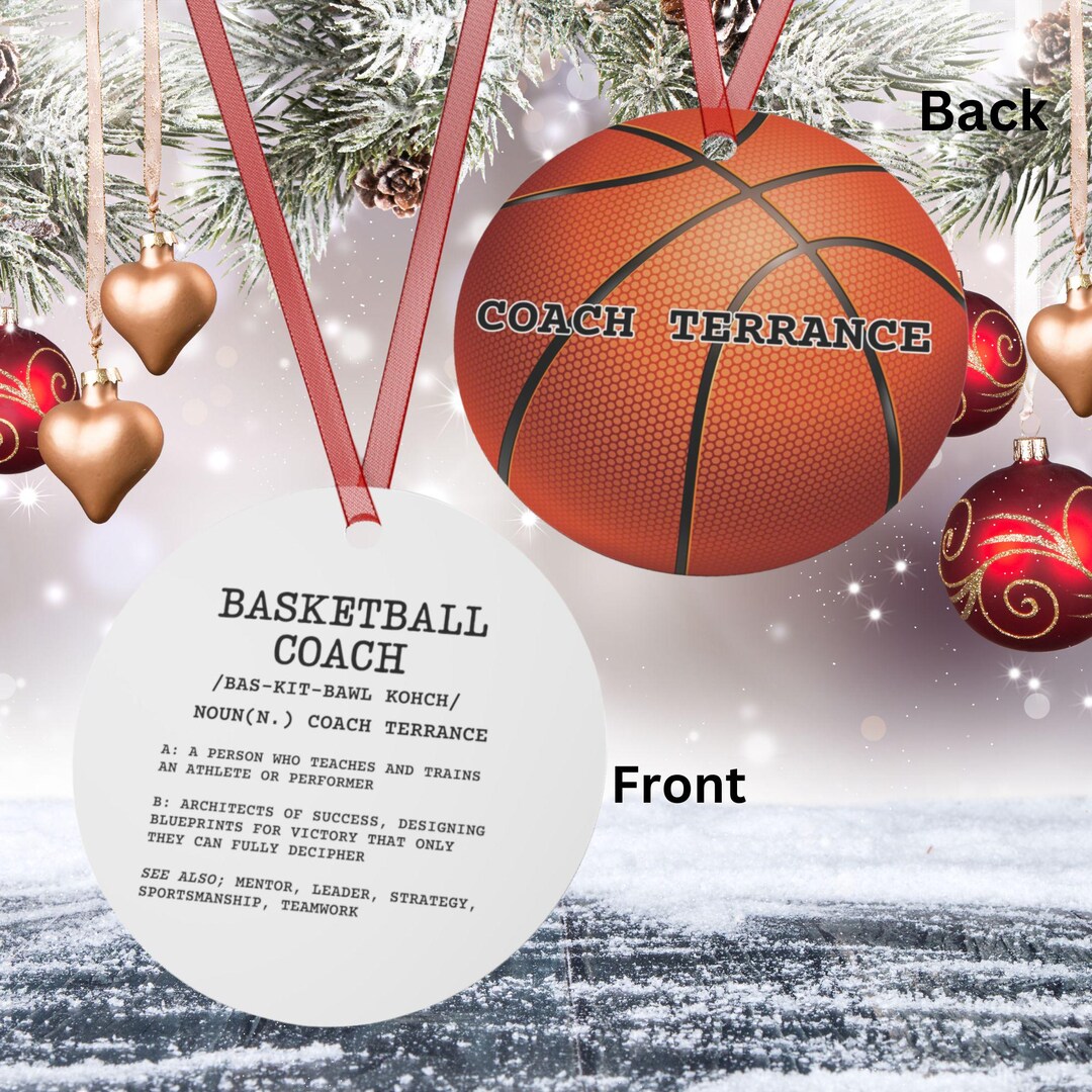 Basketball Coach 2 Sided Personalized Metal Ornament, Custom Basketball ...