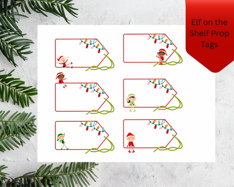 Printable Elf on the Shelf Prop Tags, Digital Download, Instant ...