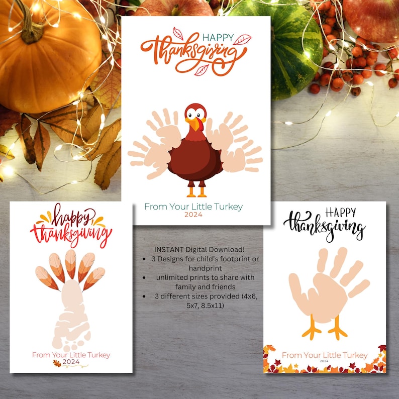 Thanksgiving Handprint Craft, Thanksgiving Footprint Craft, Turkey ...