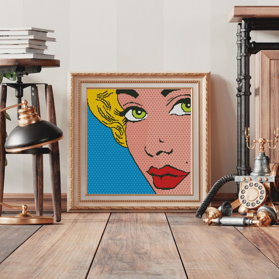 Pop Art, Blonde Girl, Cross Stitch Pattern, Digital Download, Digital ...
