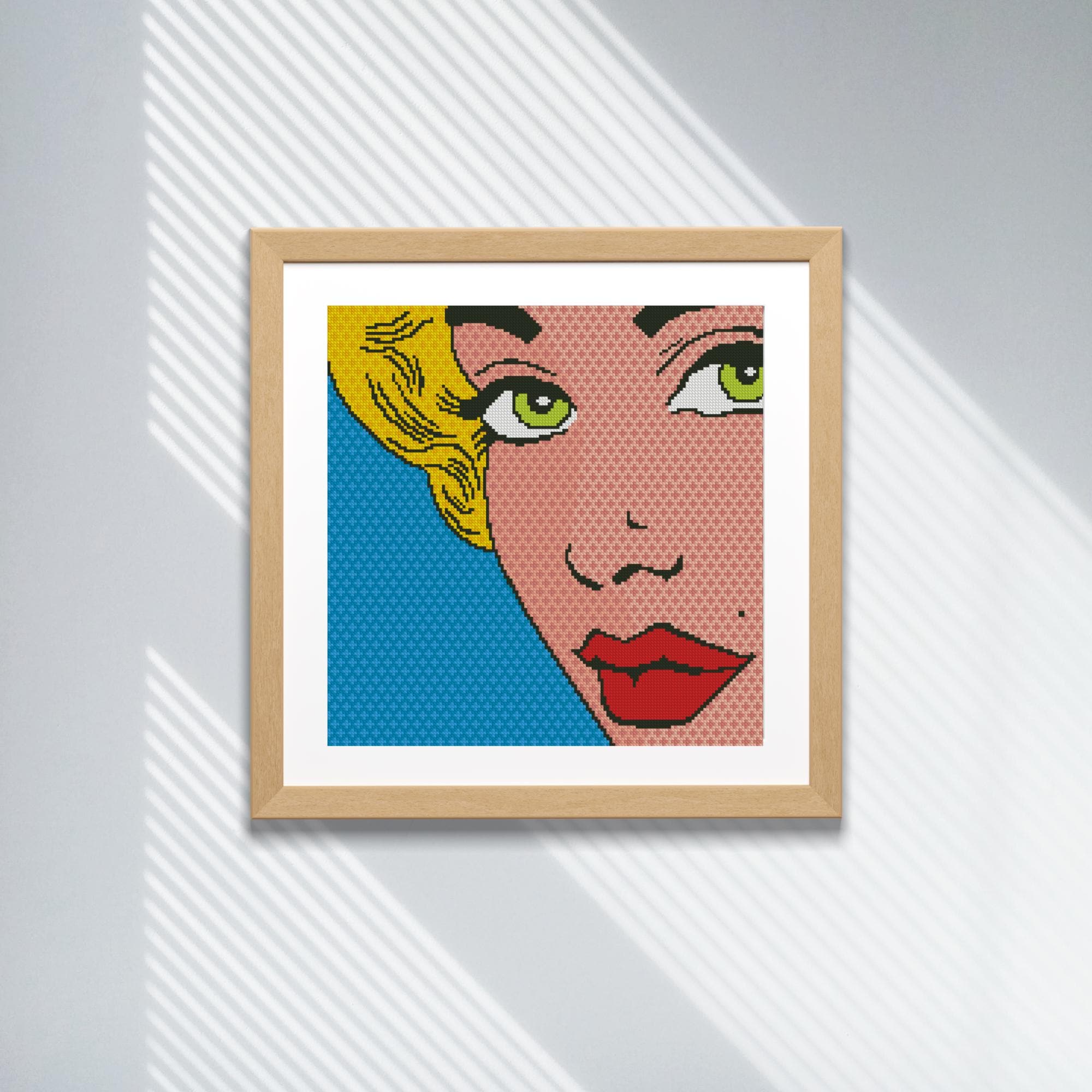 Pop Art, Blonde Girl, Cross Stitch Pattern, Digital Download, Digital ...