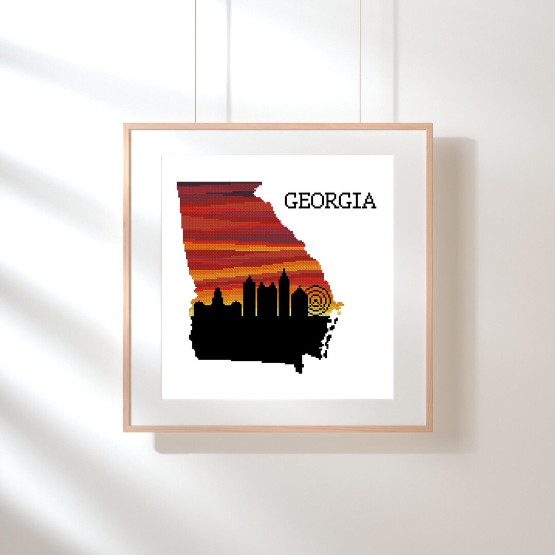 Georgia State Cross Stitch Pattern, City Sunset, Best Buildings ...