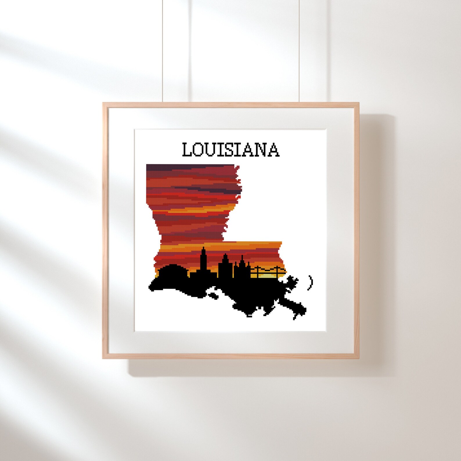 Louisiana State Cross Stitch Pattern, City Sunset, Best Buildings ...