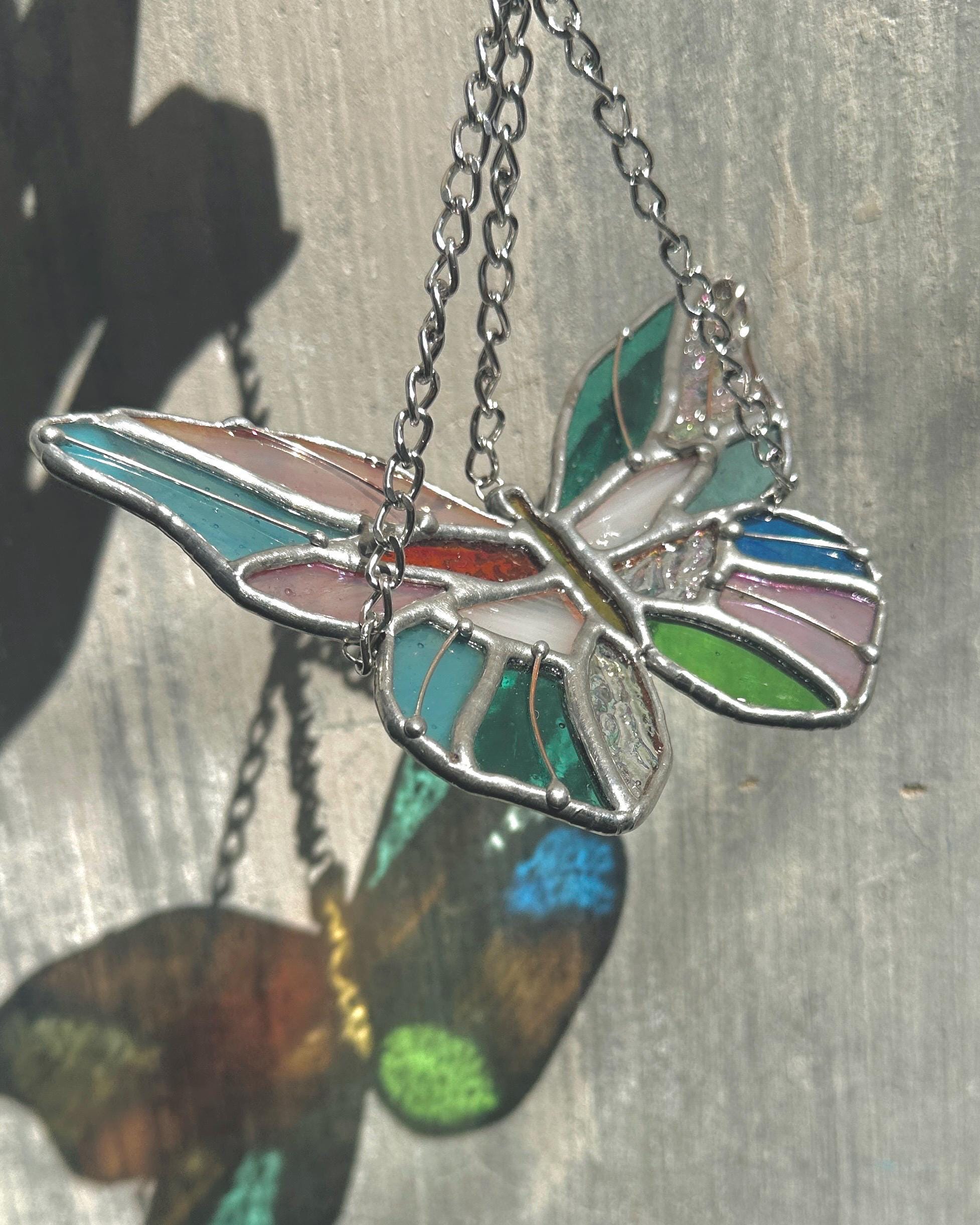 Nevertheless Butterfly Stained Glass Suncatcher, Flying Butterfly ...