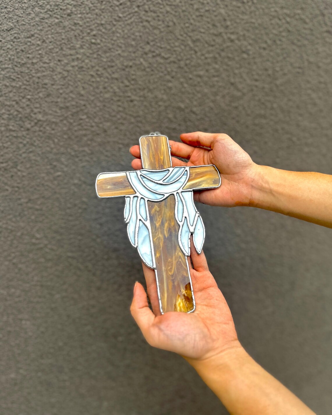 Stained Glass Cross Suncatcher - Etsy