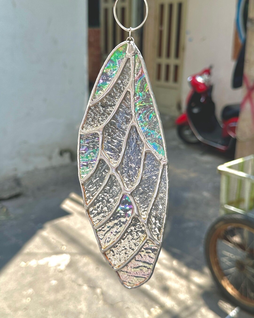 Iridescent Wing Stained Glass Suncatcher, Insects Wing Suncatcher, Home ...