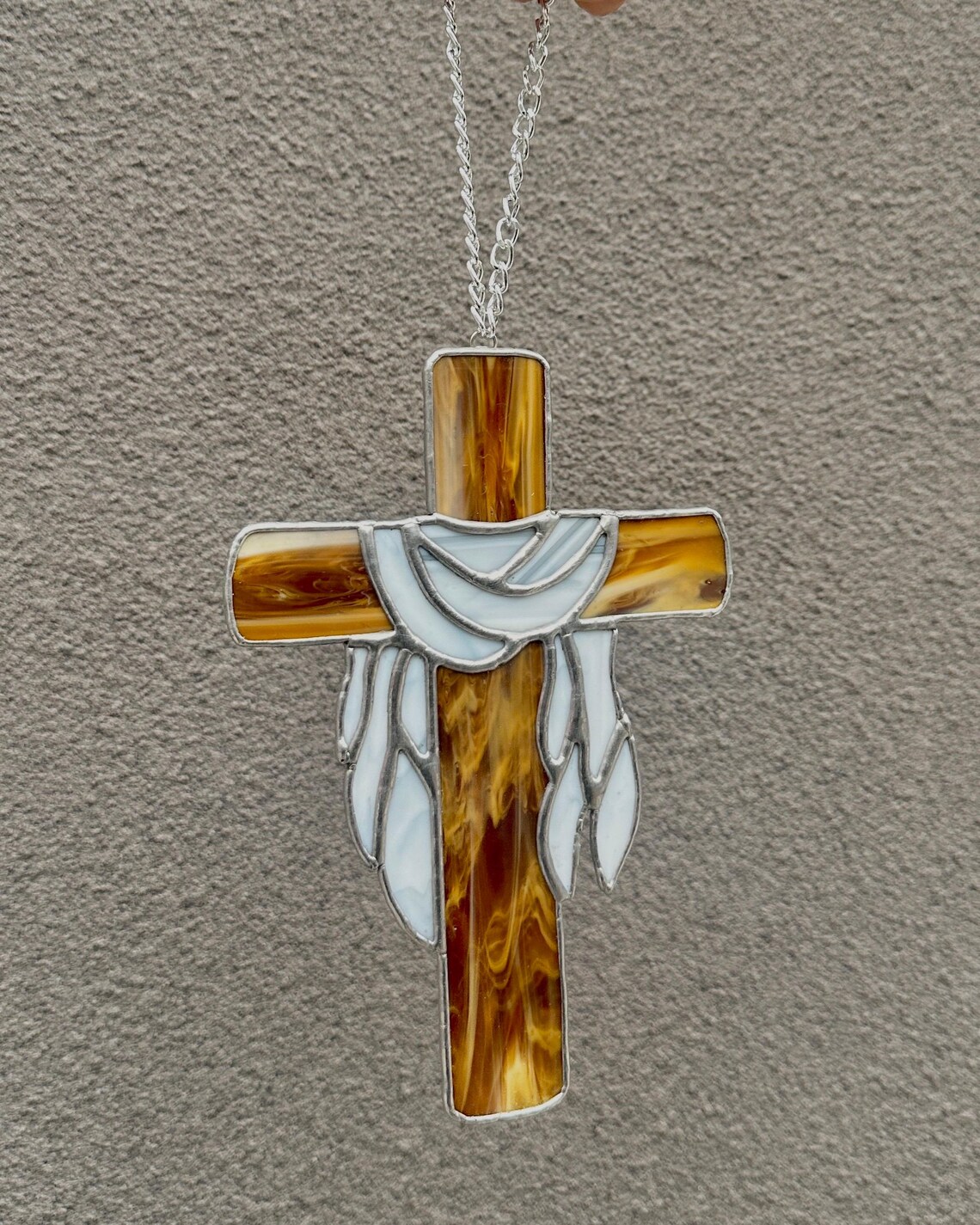 Stained Glass Cross Suncatcher - Etsy