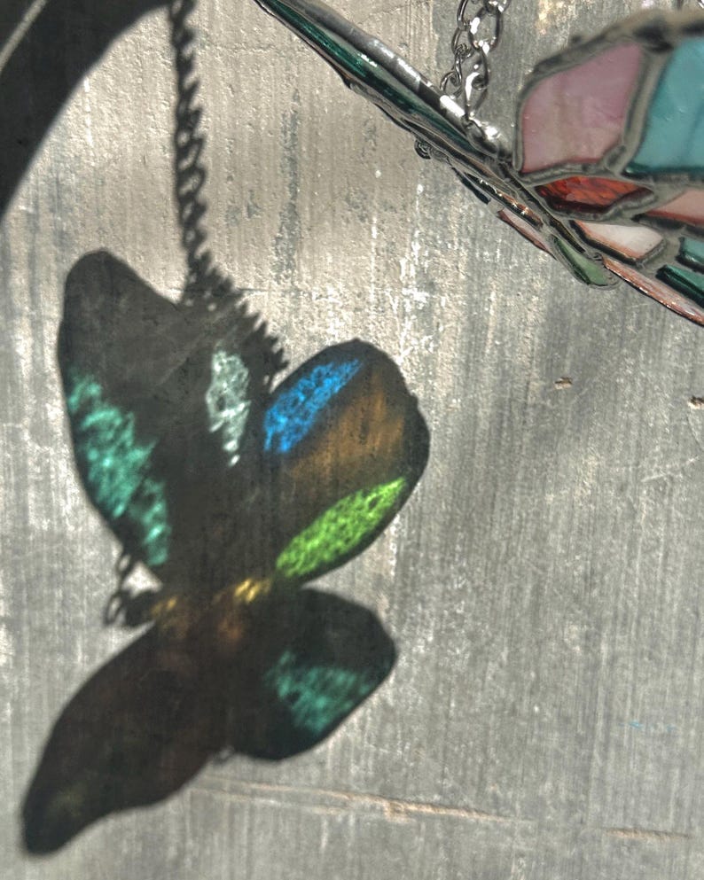 Nevertheless Butterfly Stained Glass Suncatcher, Flying Butterfly ...