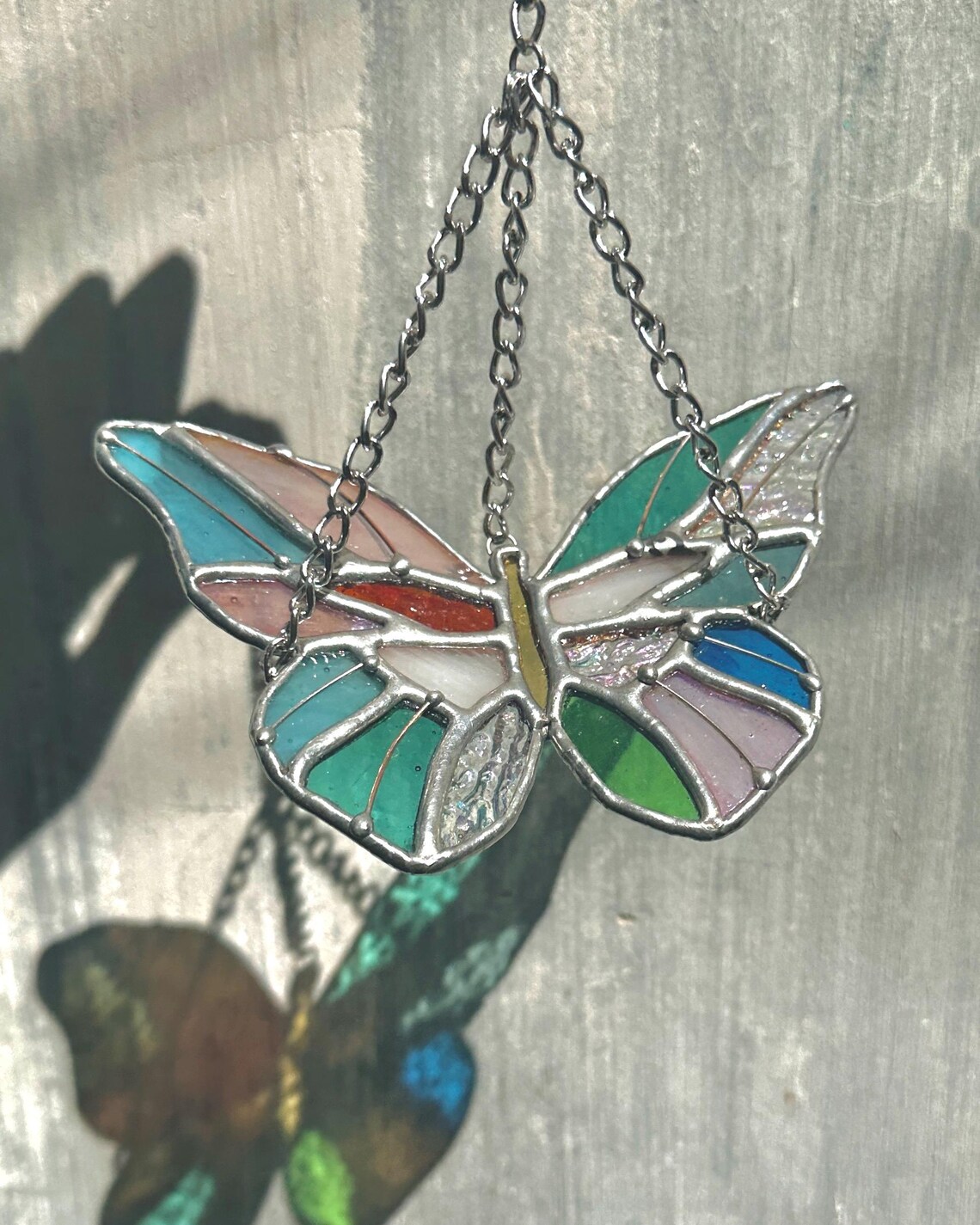 Nevertheless Butterfly Stained Glass Suncatcher, Flying Butterfly ...