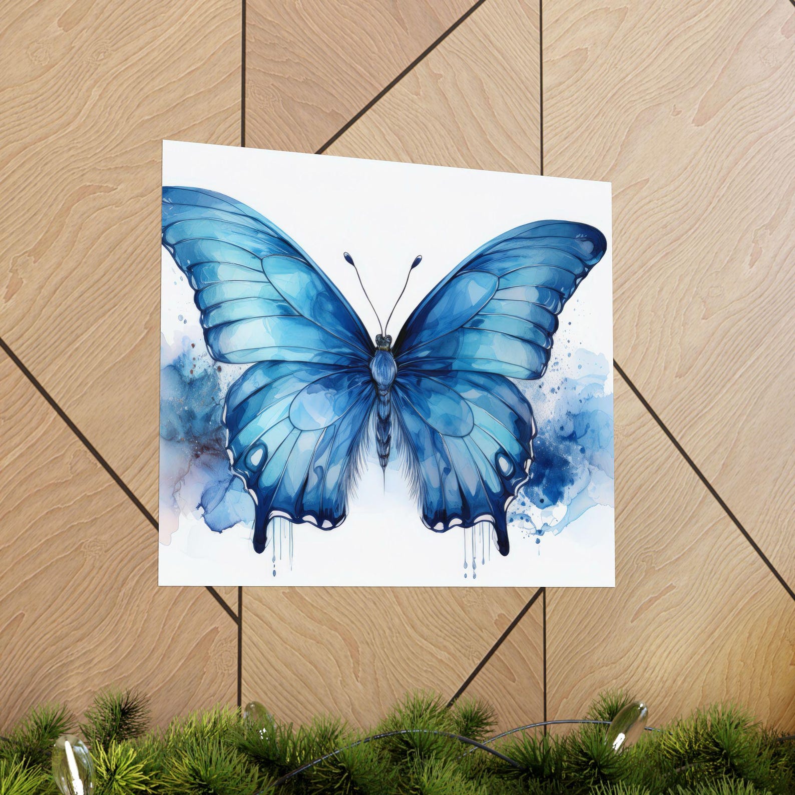 Blue Butterfly Alcohol Ink Wall Art Unique Nursery Wall Print Butterfly ...