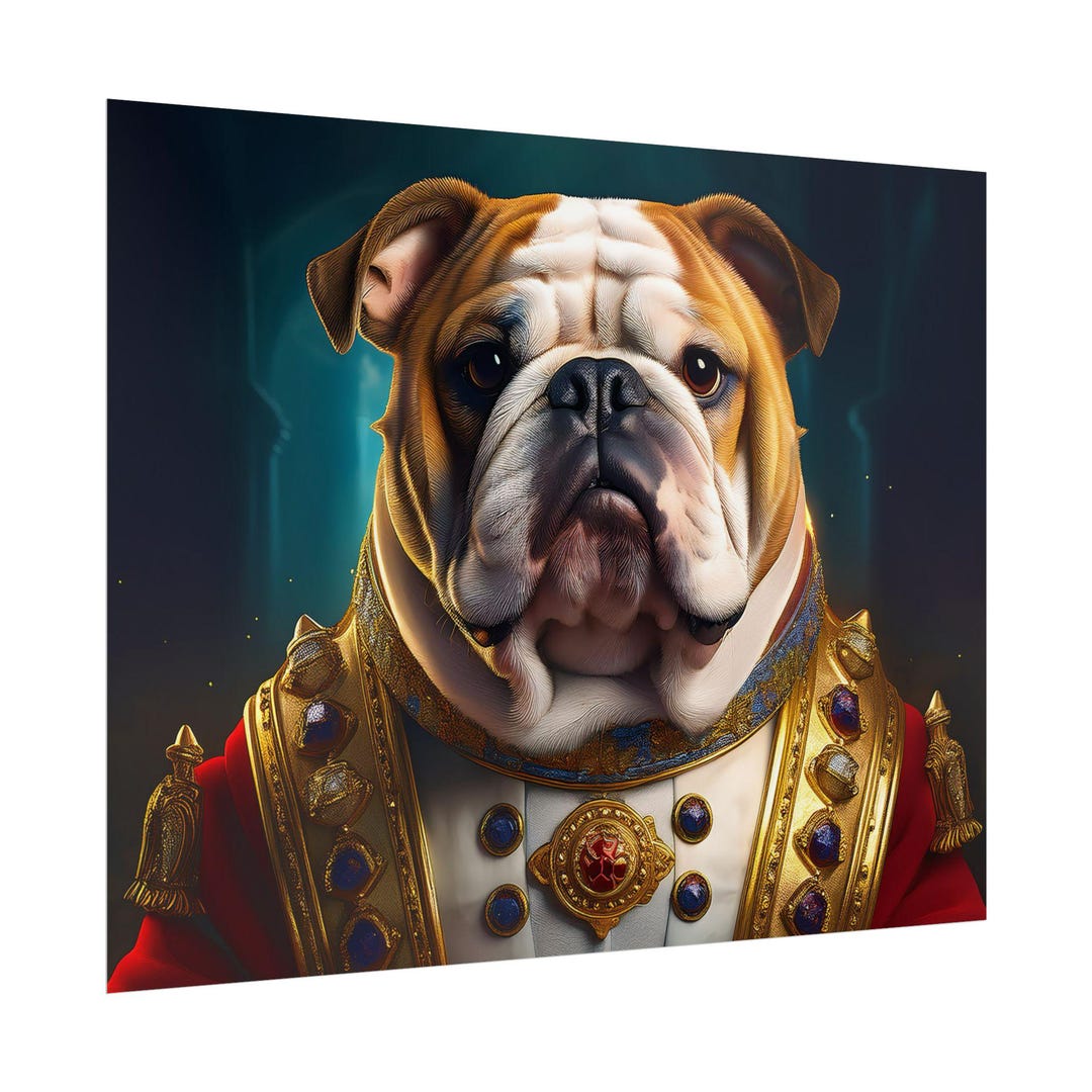 English Bulldog Renaissance Dog Pet Portrait Print | Wall Art | Wall ...