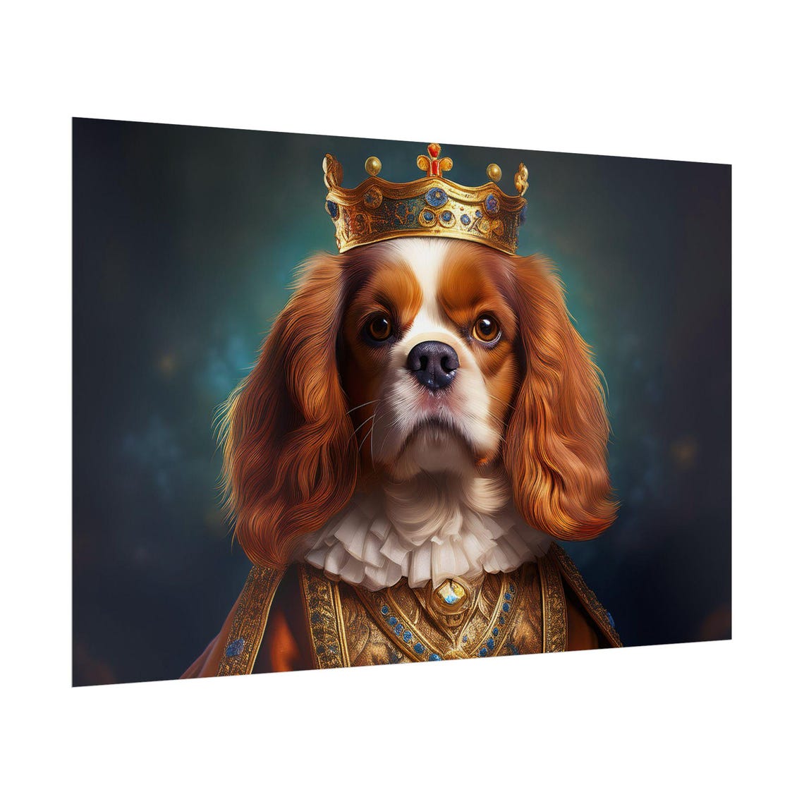 Cavalier King Charles Renaissance Dog Portrait Art Print - Etsy