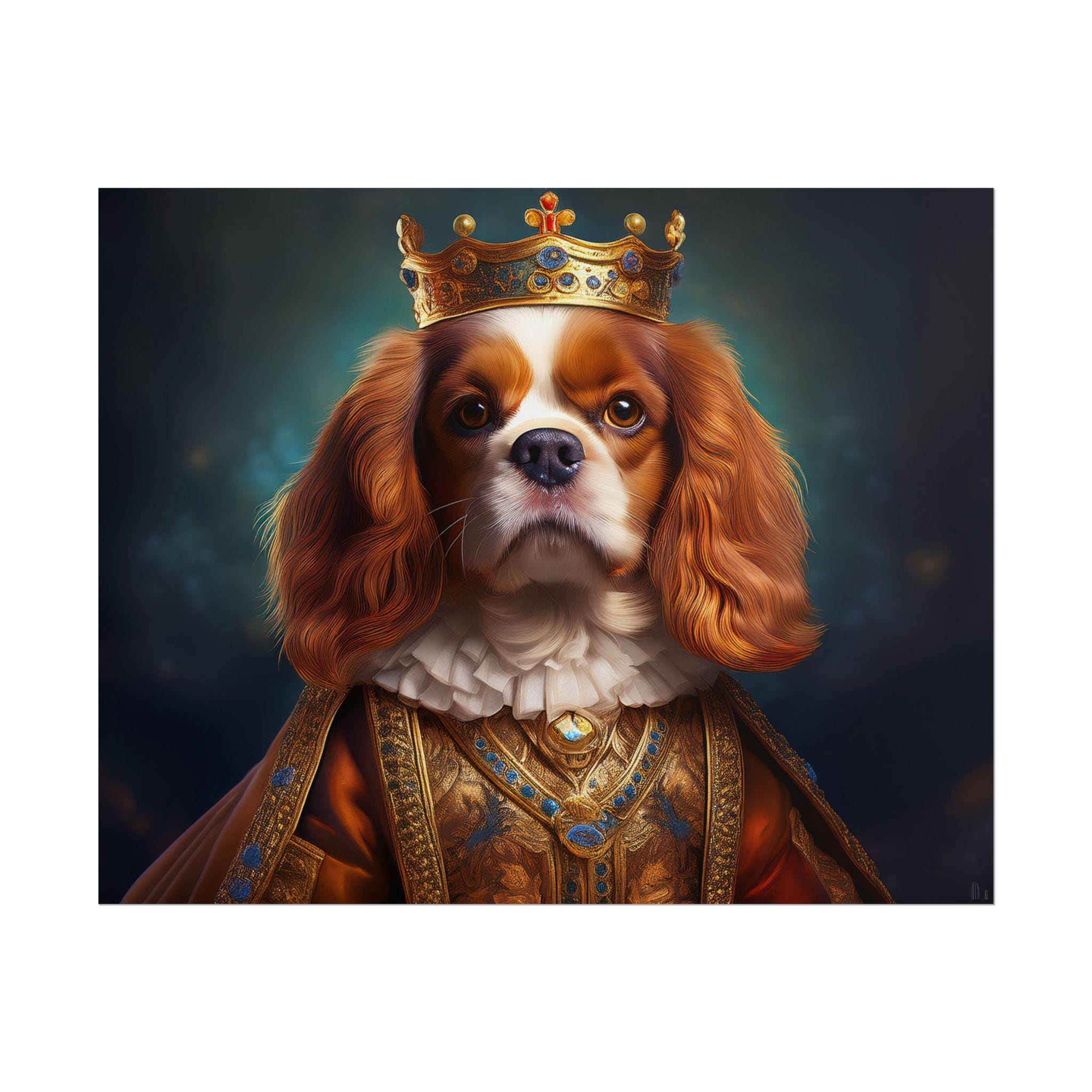 Cavalier King Charles Renaissance Dog Portrait Art Print - Etsy