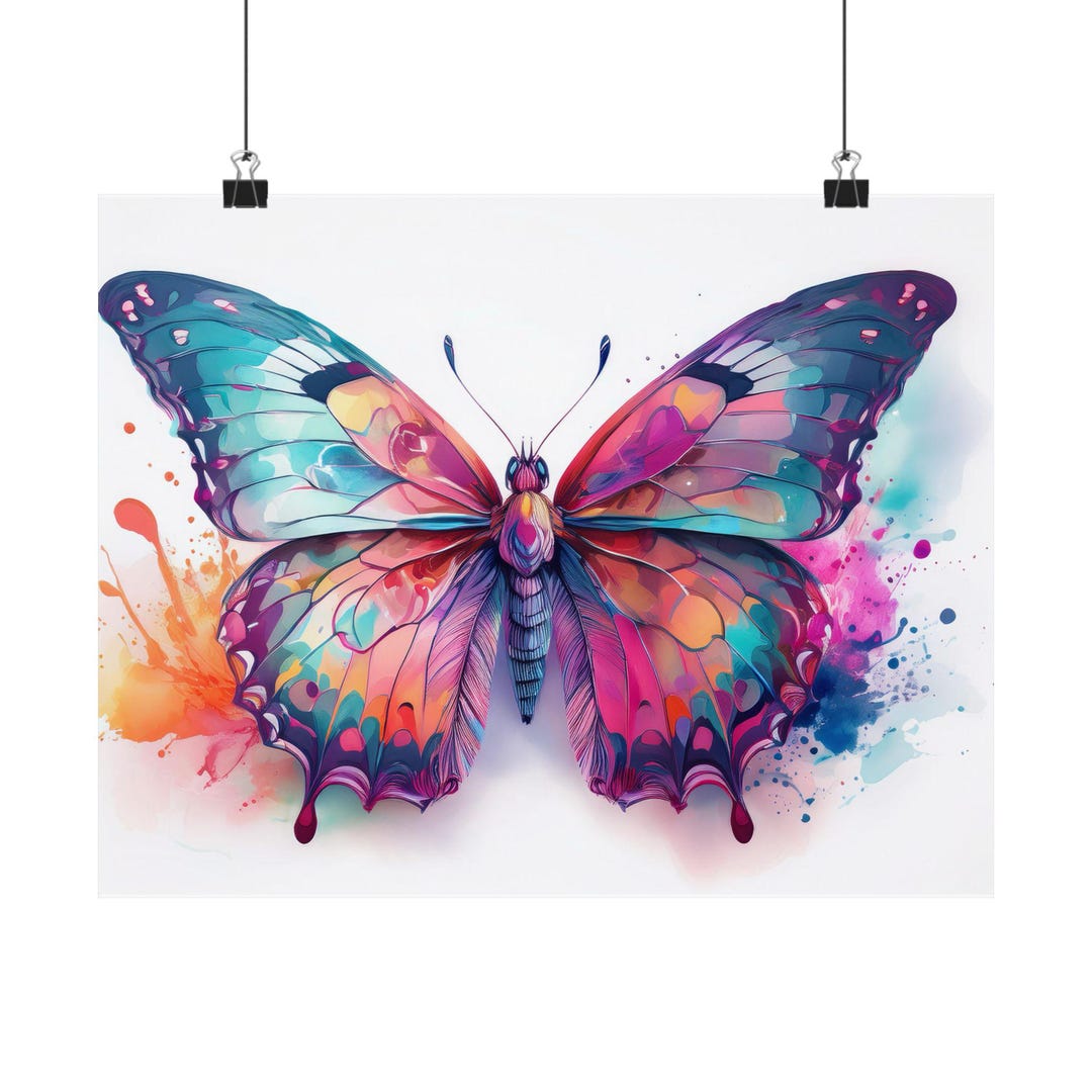 Alcohol Ink Butterfly Art Print: Colorful Abstract Wall Decor - Etsy