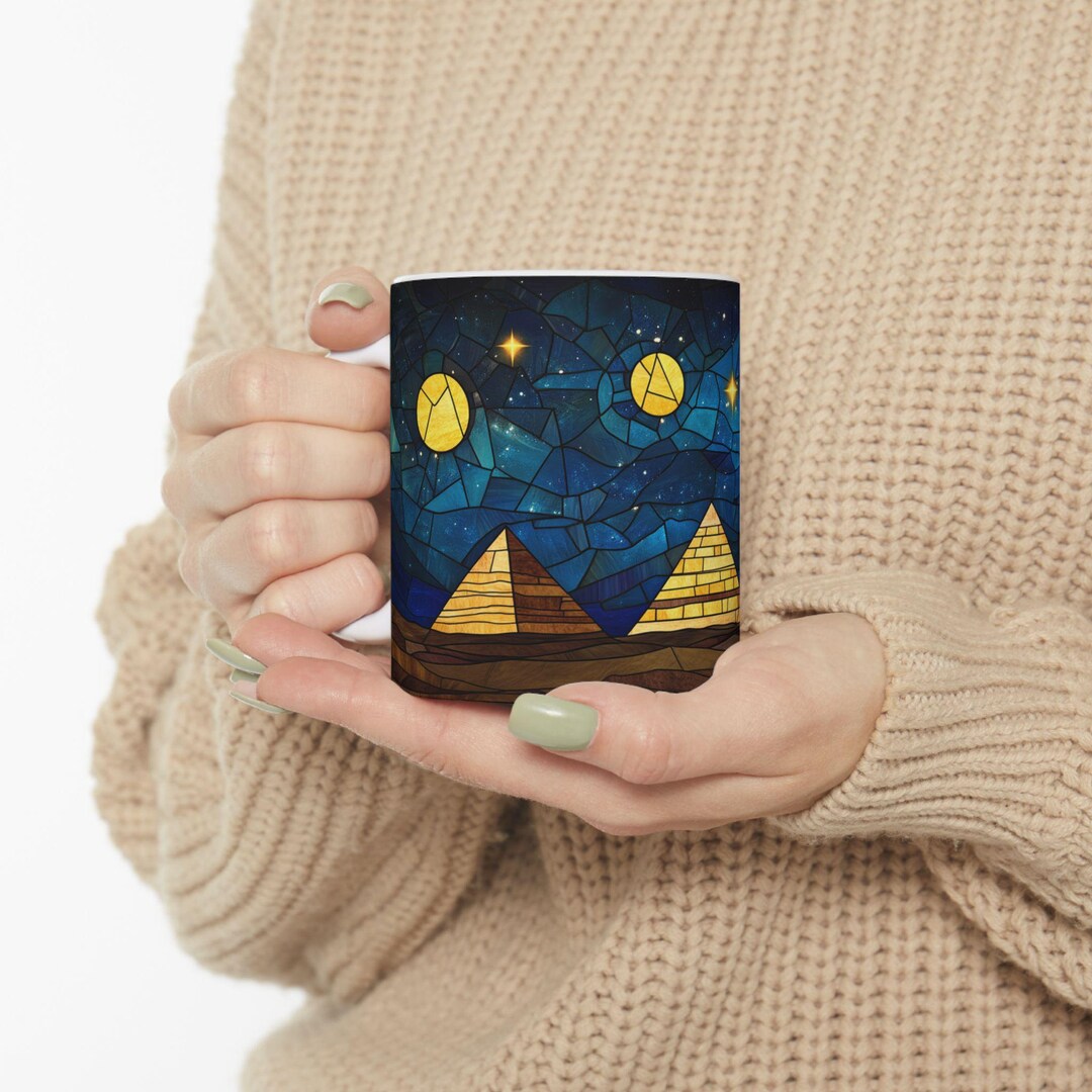 Stained Glass Pyramids of Giza Skyline Ceramic Mug, 11oz, 15oz - Etsy