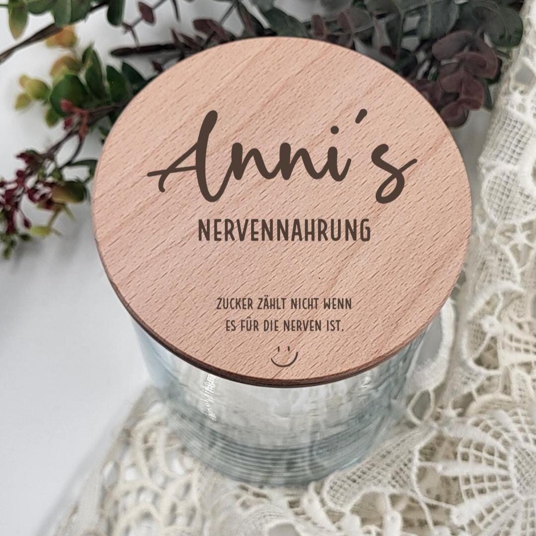 Personalized Storage Jar With Lid, Gift for Girlfriend, Colleague ...