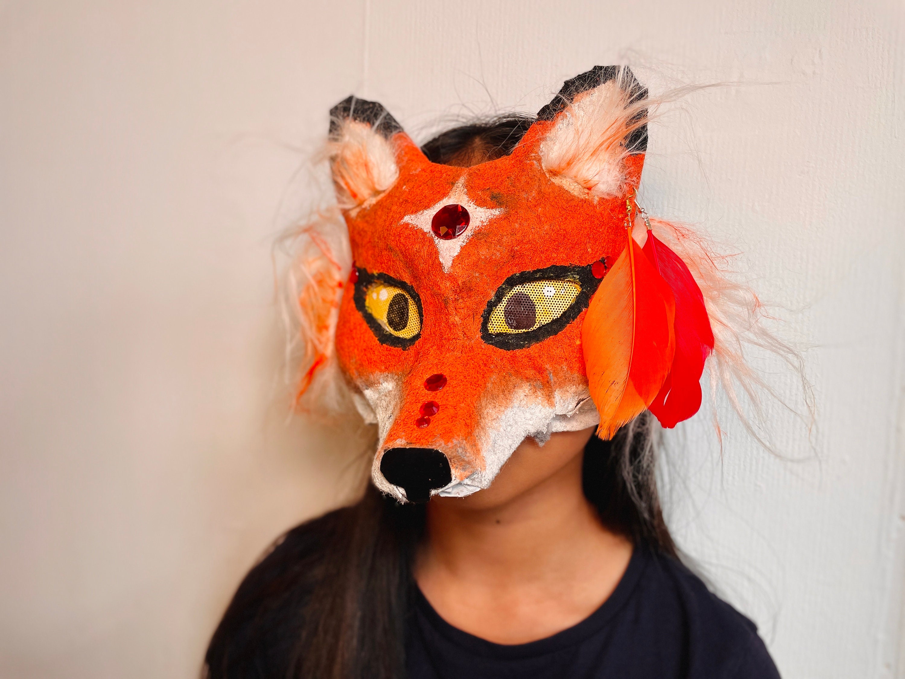 Fox Mask Animal Mask Cat Mask Cosplay Costume Therian Gear Handmade ...