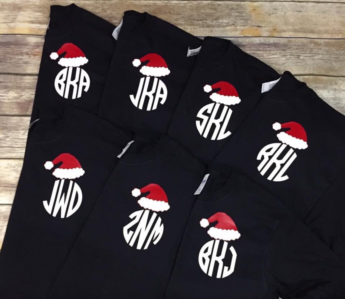 Personalized Christmas Shirts, Matching Santa Shirts, Monogrammed ...